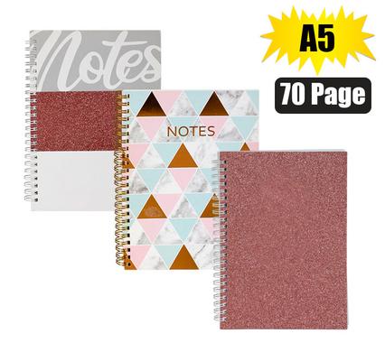 Heneck Sacks - Stationery - Novelty Notebook Spiral Glamour A5 70Pg